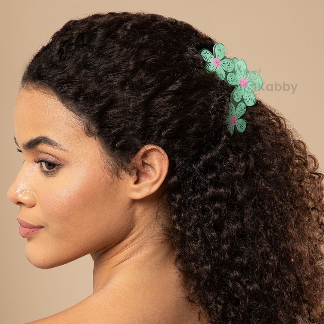 Flower Design Hair Clutchers - Medium Size Set of 3 – Radhu & Kabby